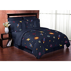 Sweet Jojo Designs Planet Saturn Rocket Ship Wall Hanging Accessories for Space Galaxy Bedding Set