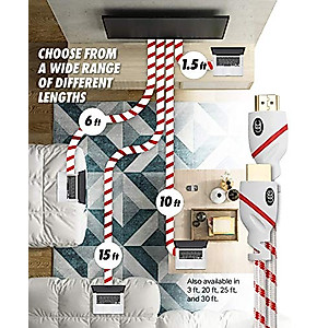 HDMI Cable 30 ft - 4K Resolution UHD 2.0b Ready - Supports Ethernet Ultra HDR Video HD Bandwidth 18Gbps - Audio Return Channel - 30 Feet (9.1 Meters) High Speed HDMI Cable