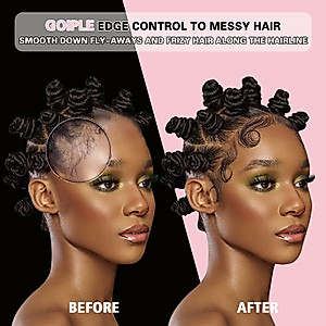 Goiple Edge Control Wax for Women Strong Hold Non-greasy Edge Smoother, Edge Wax Styling Tamer Edge Control for Black Hair No Flaking, White Residue, Shine and Smooth Strawberry Scent 4oz