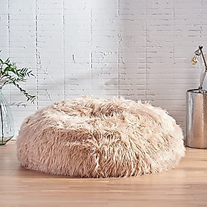Christopher Knight Home Faux Fur Faux Fur Beanbag, 5', Pastel Pink