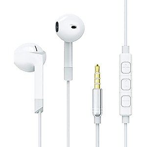 Wired Earbuds In-Ear Headphones with Microphone,HiFi Stereo Ear Phones-Powerful Bass Ear Buds-Tangle-Free Cord-3.5mm Jack Earphones-Comfortable&Compatible with iPhone iPad Laptop Android School Sports