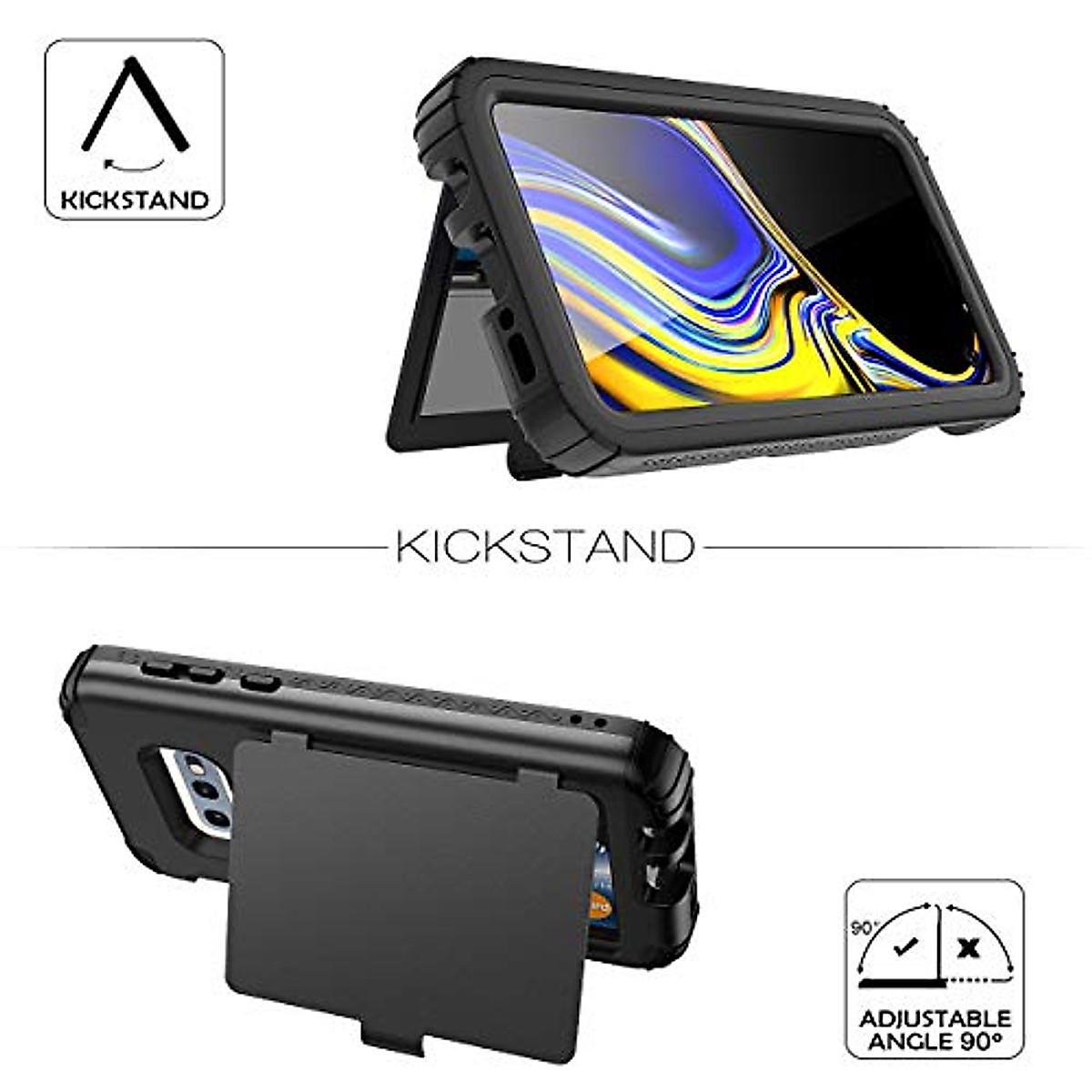 WeLoveCase Galaxy S10e Wallet Case Built in Screen Protector S10e Defender Wallet Card Holder Cover with Hidden Mirror 3 Layer Shockproof Heavy Duty Protection Case for Samsung Galaxy S10e Black