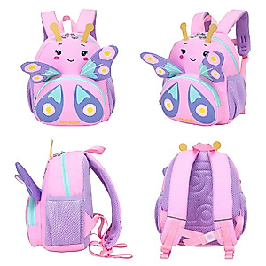 Toddler Backpack for Girls Kids Backpack Cute 3D Cartoon School Bag for Baby Girl Boy 1-5 Years（Butterfly)