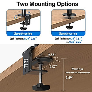 MOUNTUP Quad Monitor Stand, 4 Monitor Desk Mount for 13 to 32 inch Computer Screens + MOUNTUP Triple Monitor Desk Mount, 3 Monitor Stand for Three Max 27 Inch Computer Screen