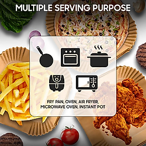 Air Fryer Disposable Paper Liner 125Pcs Square Parchment Paper Liners 8In Non-stick Unbleached Water & Oil Proof Airfryer liners for Microwave Oven baking & cooking