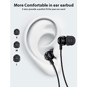 Type C Earphones for S23 Ultra, USB C Headphone Wired HiFi Stereo Dual Layer Ear Tips Noise Canceling Magnetic Earbuds with Microphone for Samsung Galaxy S22 Plus S21 FE Google Pixel 7 Pro OnePlus 11