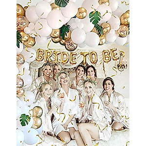 136PCS Gold and White Baby Shower Balloons, White Balloons Different Sizes with Leaves 12PCS, White Balloon Garland Arch KIt Baby Shower Wedding Birthday Graduation Anniversary Bachelorette Party Decorations for Boy Girl
