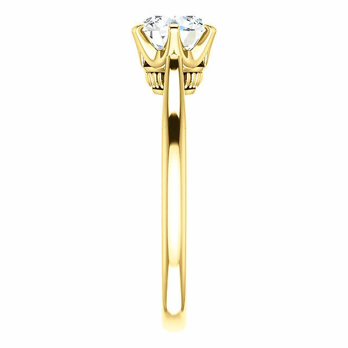 SISGEM 10K 14K 18K Solid Gold Classic Solitaire Engagement Rings for Women,Set 1 carat Round Cut Moissanite Rings Wedding Engagement Anniversary Promise Bands with Engraved Name (14K-Gold)