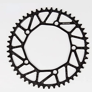 catazer Bike Chain Wheel 50/52/54/56/58T 130 BCD 9 10 11 Speed Hollow CNC Alloy Single Disc Chainwheel for Road Bike MTB Bike (56T)