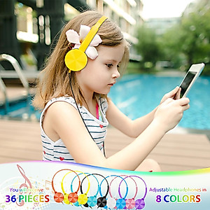 Kids Headphones 24 Pack Bulk for School Classroom Students, Ladont Class Set Headsets Perfect for Children Toddler Teen Boys Girls and Adult (8 Mixed Colors)