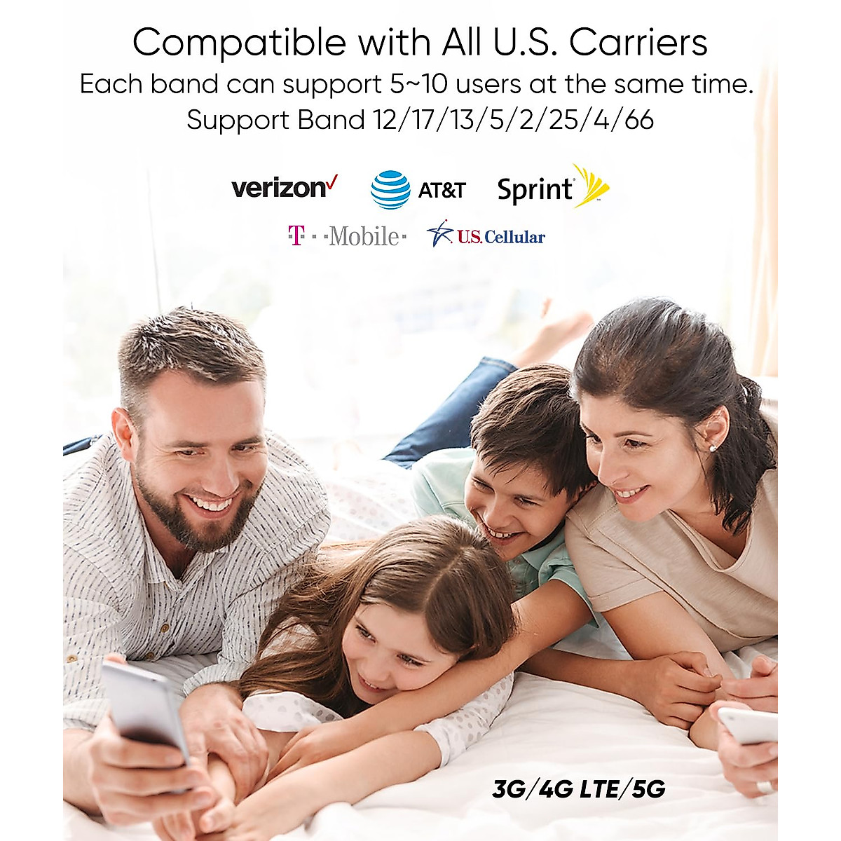 Amazboost Cell Phone Signal Booster for Home, Supports 5,000 SQ FT Area, All U.S. Carriers - Compatible with Verizon, AT&T, T-Mobile, Sprint & More-FCC Approved 5G 4G LTE 3G Cell Phone Booster