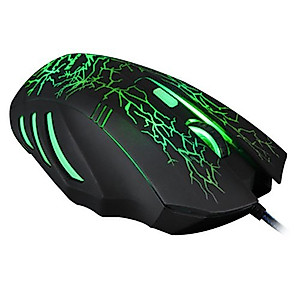 HAVIT HV-MS672 3200DPI Wired Mouse, 4 Adjustable DPI Levels, 800/1200/2400/3200DPI, 7 Circular & Breathing LED Light, 6 Buttons (Black)