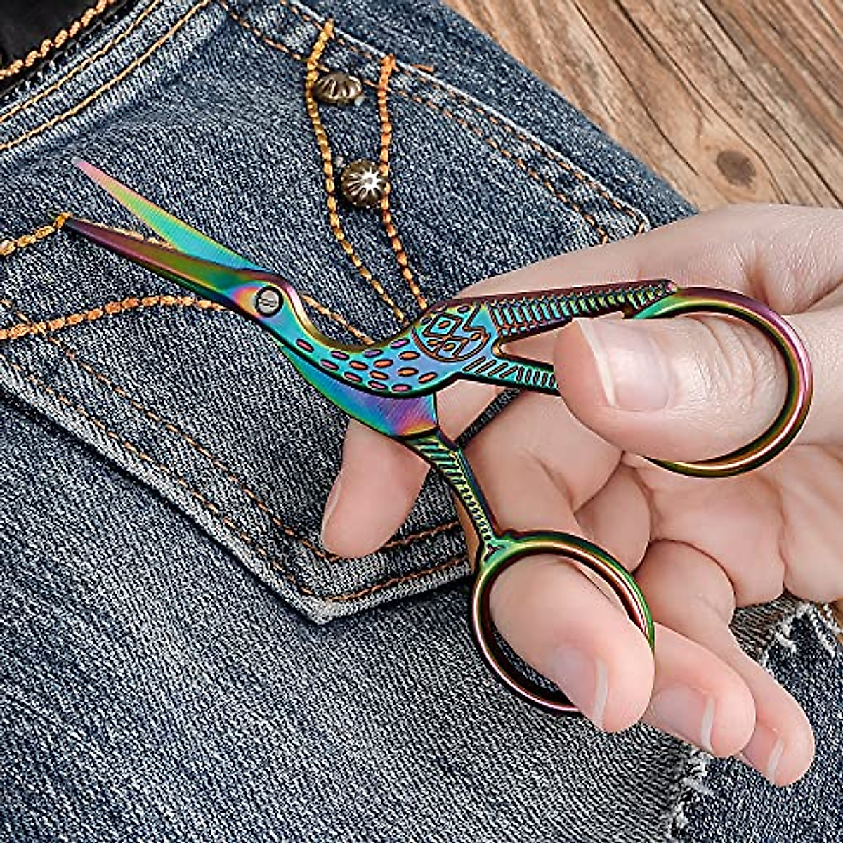 Asdirne Titanium Coating Sewing Scissors Bundle, Professional Fabric Scissors Set, Ultra-Sharp Stainless Steel Blades, Ergonomic Handle, Great for Tailor, Embroidery, Craft, 10.5"/5.1"/4.5"/3.6"