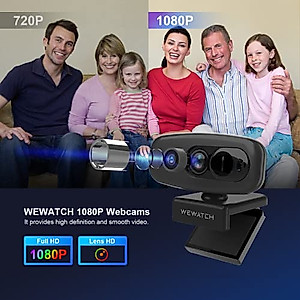 WEWATCH V70S Native 1080P Projector, with PCF1 Web Camera,500 ANSI Lumen 20,000LM 5G WiFi Bluetooth Projector for Indoor Office, Full HD Home Theater Movie Projector, Portable Video Projector