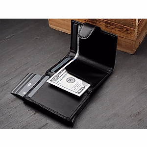 pularys Mini Wallet LONDON - Credit Card Holder Made of Italian Leather - RFID blocking - Up to 9 Card Slots - Coin Pocket - For Men and Women - Classic Design