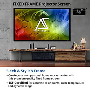 Akia Screens Fixed Frame Projector Screen 120 inch 16:9 8K 4K Ultra HD 3D Ready Wall Mount CINEWHITE UHD-B 120 Projection Screen for Indoor Movie Video Home Theater Cinema Office AK-FF120WH2