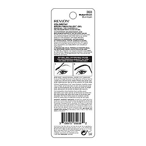 Revlon ColorStay Brow Fiber Filler, Longwearing & Volumizing Waterproof Eyebrow Gel, 303 Medium Brown, 0.23 fl. oz.