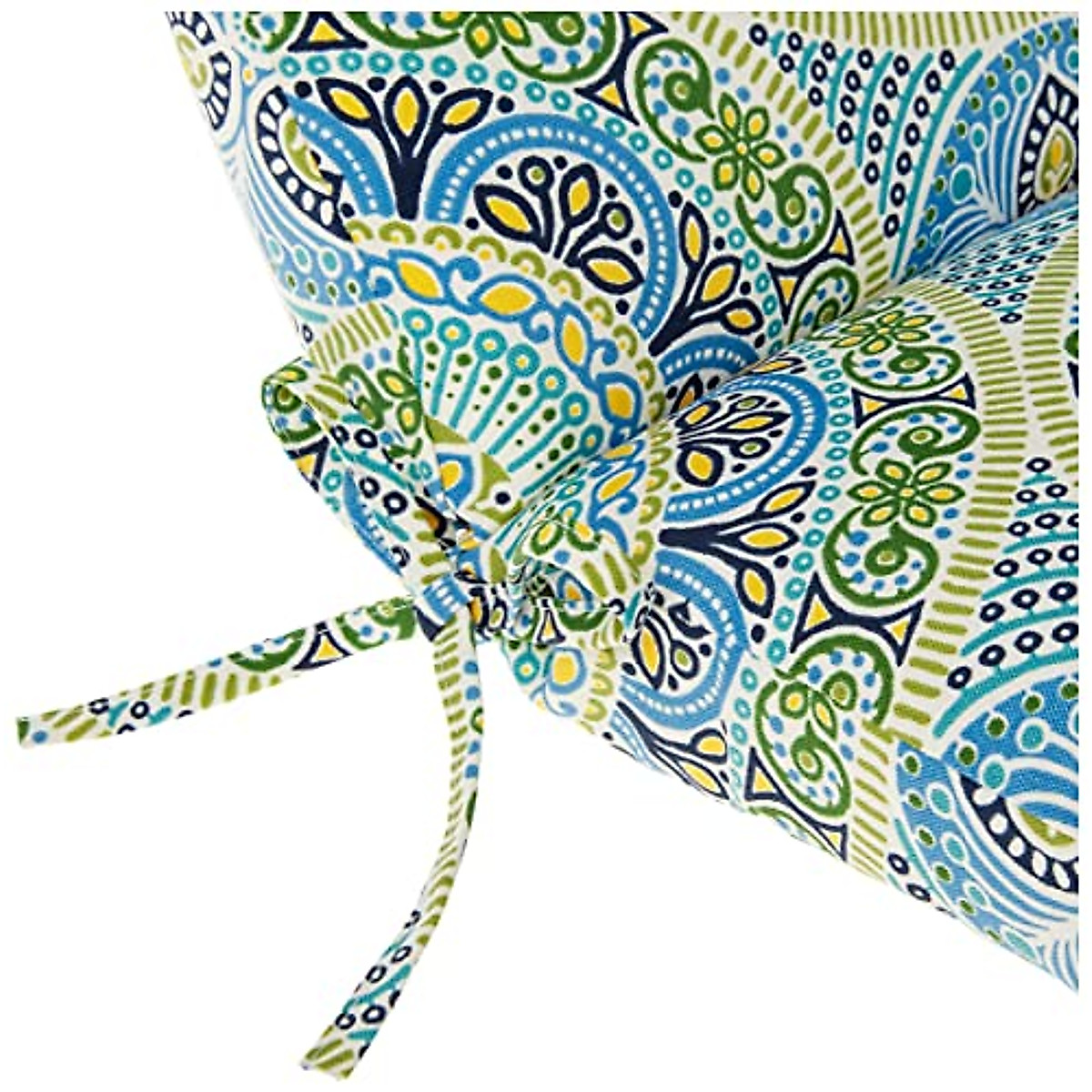 Pillow Perfect Outdoor/Indoor Delancey Lagoon Square Corner Chair Cushion, 1 Count (Pack of 1), Blue