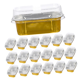 100 Pcs Aluminum Foil Cake Box Fruit Container Aluminum Pie Pans Reusable Foil Pans Foil Pans with Lids To Go Food Containers with Lids Package Cake Container Portable re-usable