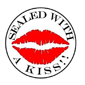 48 pcs Sealed with A Kiss!!​​ Stickers Envelope Seals Labels Round Tags, Stamps Sticker for Gift Cards, Envelopes, Boxes for Holiday, Birthday, Christmas