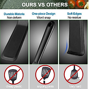 2 Pieces Silicone Thin Spatula Omelet Spatula Turner Long Crepe Spatula Heat Resistant Cooking Spatula Non Stick Pancake Spatula for Cooking Egg Burgers Pizza Pancake Steak Omelet (Black)