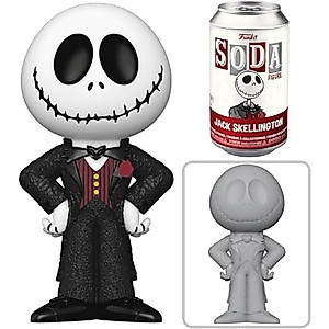 Skull Jack Nightmare Before Christmas Figure Bundled with Scary King Skellington Soda Wild Can + 3D Icon Oogie Boogie Pop! Pin! + Halloweentown Fright Bitty Character! 4 Items