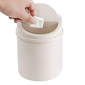 ANZAGA Small Trash Can, Mini Desktop Trash Can, Waste Bin with Lid, Creative Small Paper Basket Wastebasket for Home Bathroom Bedroom Car Interior