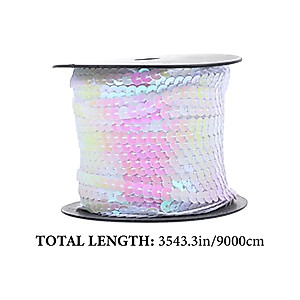 COHEALI 1 Roll of Clothing Sewing Sequins DIY Sequins PVC Sequins for Bag Shoes DIY Material（White）