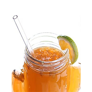 DAKOUFISH 11 Inch Clear Reusable Thick Tritan Plastic Drinking Straws Extra Long for 24oz & 40oz Mason Jar Tumblers,Dishwasher safe,Set of 12 Pcs Straws with Cleaning Brush (11inch, Clear)