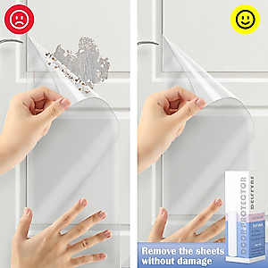 Delffyns Door Scratch Protector from Dog Scratching, 200'' x 8.3'' Anti Scratch Guard Deterrent Tape, Ultra Durable Pad for Cats Dogs, Door Frame Protector for Screen Door, Window, Wall, Chari Leg