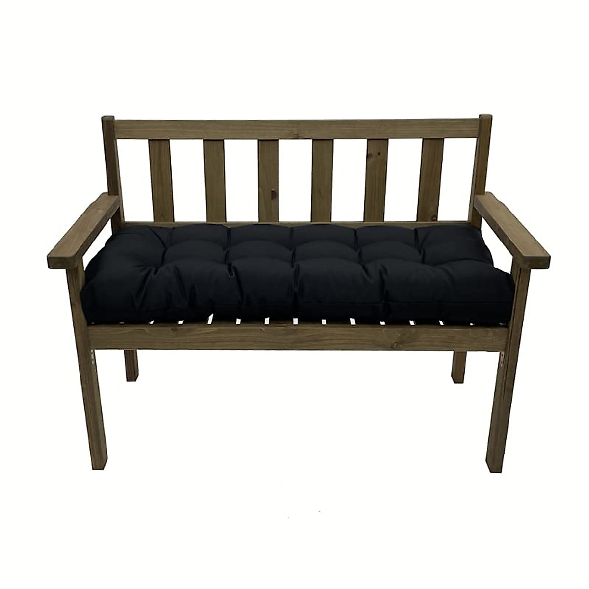 Waterproof Indoor/Outdoor Bench Cushion, Swing Cushion, Thicken Patio Bench Rocking Seat Pad for Lounger Garden Patio Lounger Bench,Wicker Loveseat Settee (Black)