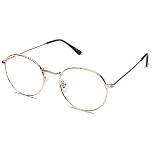 SOJOS Blue Light Blocking Computer Glasses Round Eyewear Anti Blue Light Lens Preppy Chic SJ5024 with Rose Gold Frame/Anti-Blue Light Lens