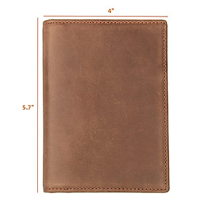 Leather Wallet RFID Blocking Leather Passport Holder Travel Bifold Wallet For Men Women Credit Card Holder