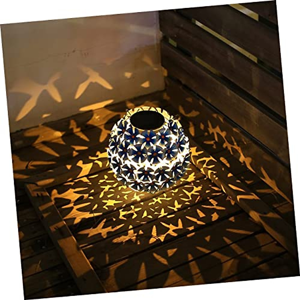 SOLUSTRE Solar Flower Ball Light Outdoors Solar Lights Out Door Decor Hydrangea Decor Hydrangea Hanging Light Solar Ball Light Solar Hanging Ball Solar Blue Hydrangea Lamp Garden Solar Lamp