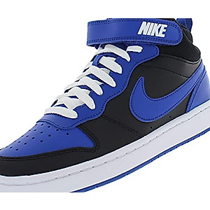 Nike Boy's Court Borough Mid 2 (Big Kid) Black/Game Royal/Game Royal/White 4 Big Kid M