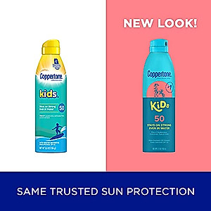 Coppertone Kids Sunscreen Spray SPF 50, Water Resistant Spray Sunscreen for Kids, #1 Pediatrician Recommended Sunscreen Brand, Broad Spectrum SPF 50 Sunscreen Pack, 5.5 Ounce (Pack of 2)