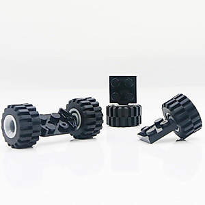 Tires Wheels and Axles Sets - 56 Pieces Brick Accessories Basic Classic Building Block Toys,Car Truck Wheels Parts