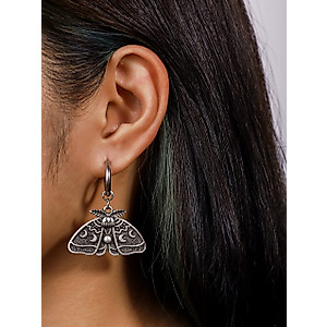 Sacina Goth Luna Moth Earrings, Butterfly Earrings, Goth Earrings, Halloween Earrings, Halloween Christmas Jewelry Gift For Women