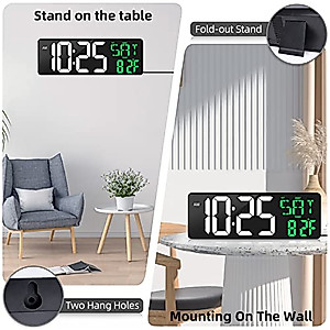 TXL Digital Wall Clock Large Display Auto DST, 16.5" LED Large Digital Clock with Date&Temperature, Digital Timer Clock with Remote Control, Big Wall Mounted Clock, Adjustable Brightness Alarm Clock