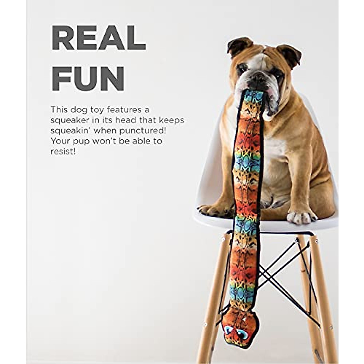 Outward Hound Invincibles Tough Skinz Cobra Tug Squeaky Dog Toy, XL, Multicolor