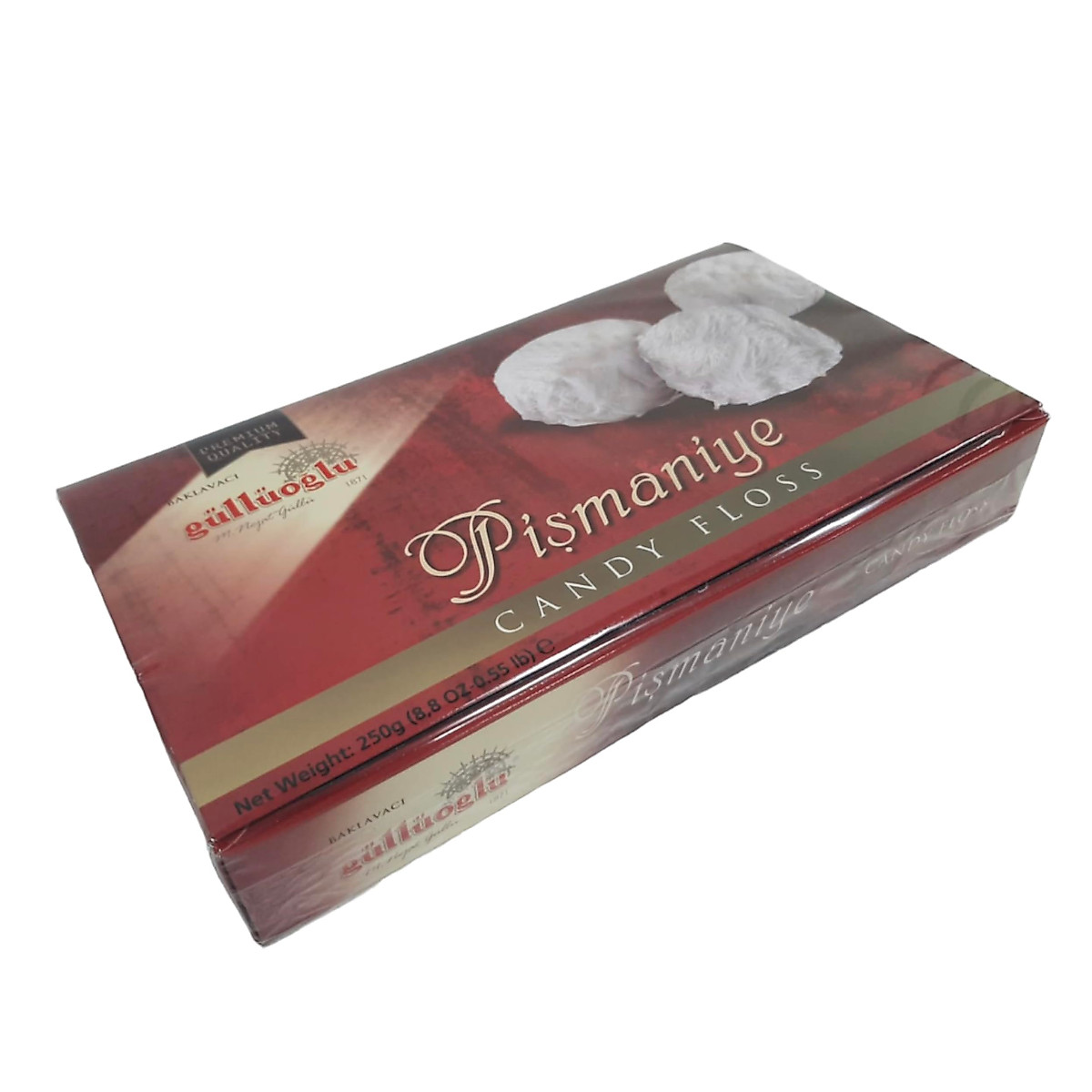 Gulluoglu Candy Floss-Turkish Cotton Candy (Plain), 8.8oz - 250g (Pack of 1), daily fresh shipment from Istanbul/Turkey, Ideal Gift for All Occasions