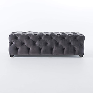 Christopher Knight Home Piper Velvet Ottoman, Grey