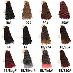 Ubeleco Passion Twist Hair 18 Inch 132 Strands Water Wave Crochet Hair Long Curly Braiding Hair Spring Twist Crochet Braids Hair Extensions for Black Women(18inch,1B)