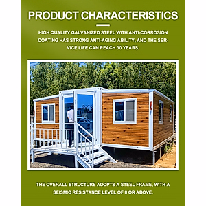 20ft portable prefabricated tiny house, customizable expandable mobile folding house, modular prefabricated container house suitable for hotel, stall, office, guard house, shop, villa, warehouse, etc.