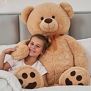 Tezituor Big Teddy Bear Stuffed Animals, 40 Inch Soft Giant Teddy Bear Plush Toy, 3ft Stuffed Bear for Girlfriend Kids, Brown