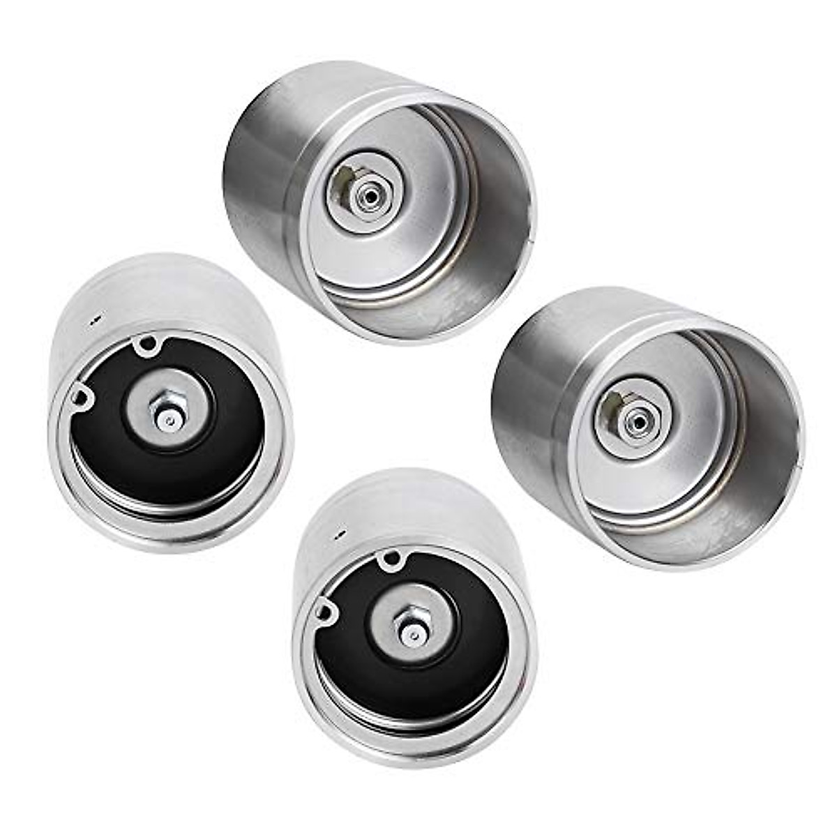 Estink Trailer, Set of 4 Stainless Steel Wheel Hub Bearing Buddies Center Caps Protector with 1.98inch Diameter for Boat RV