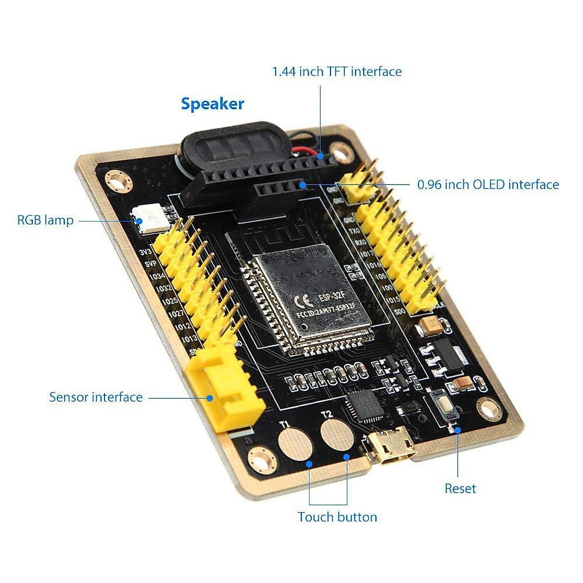 ESP-32F Development Board IoT Control Module Compatible with Bluetooth and WiFi Ultra-Low Power Consumption Dual Core Serial Adapter Communication 1.44inch(OLED Screen)
