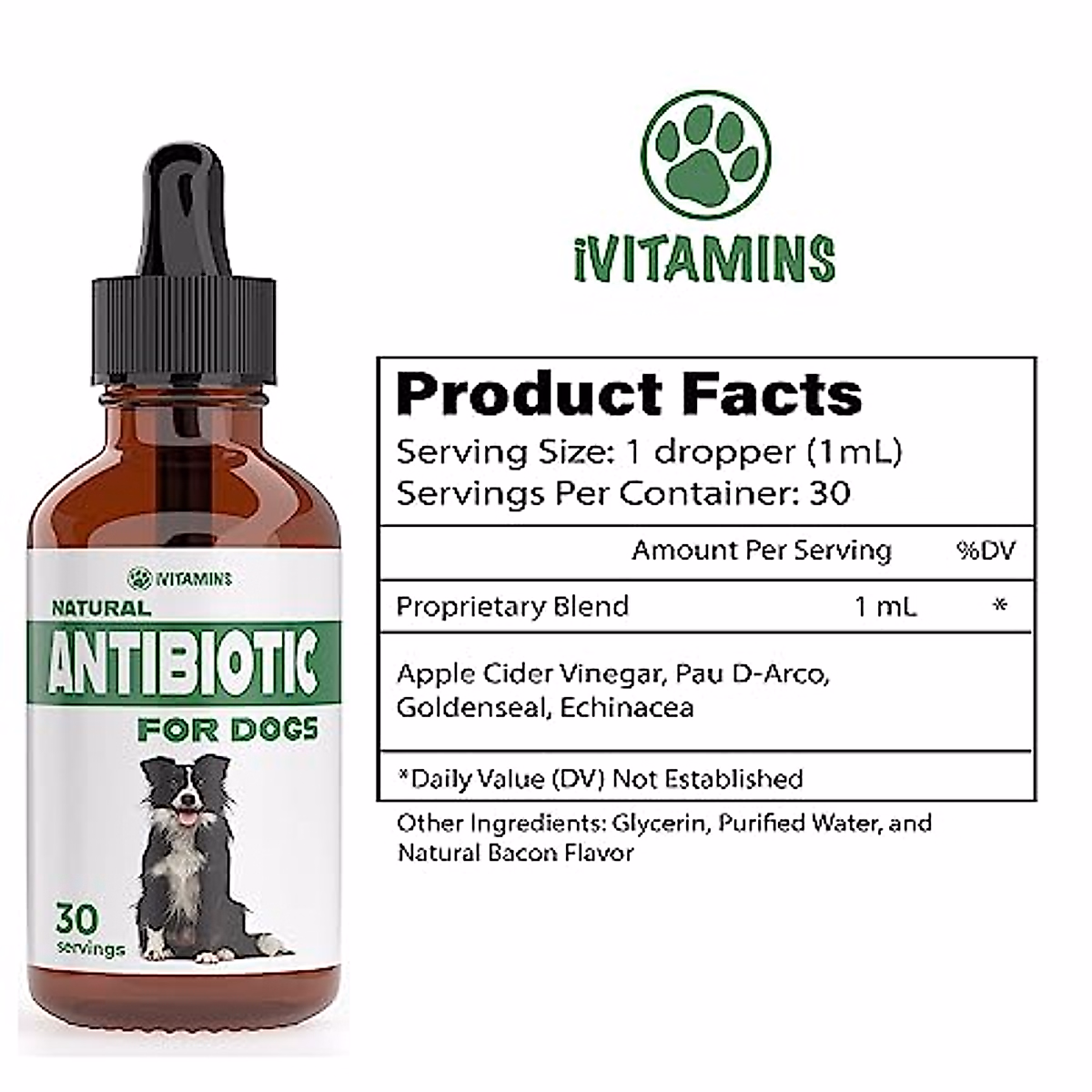 Dog Antibiotics - Antibiotics for Dogs - Antibiotic for Dog - Yeast Infection Treatment for Dogs - Dog Yeast Infection Treatment - Dog Ear Infection Treatment Antibiotic - Bacon Flavored (1 Pack)