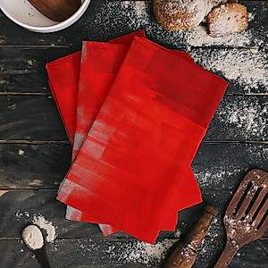 MACONAA Gray and Red Kitchen Towels Set of 2, Absorbent Dish Towel for Kitchen Microfiber Hand Dish Cloths for Drying and Cleaning Reusable Cleaning Cloths 18x28in Abstract Art Painting