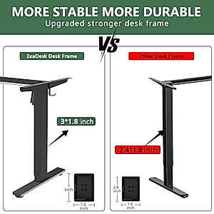 ExaDesk 55×30 Inch Electric Standing Desk with 2 Drawers, Adjustable Height Widened Stand Up Desk with Storage Shelf, Sit to Stand Ergonomic Workstation for Home Office